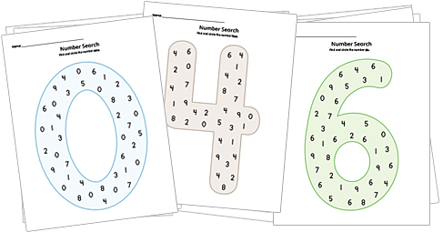 Number Search 0-10 Activity Set | MyTeachingStation.com