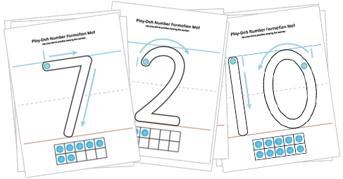 Number Formation Play-Doh Mat 0-10 Activity Set | MyTeachingStation.com