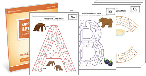 Uppercase Letter Maze Activity Set | MyTeachingStation.com