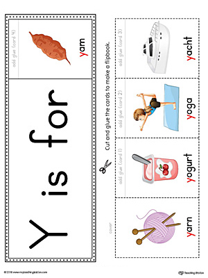 Letter Y Beginning Sound Flipbook Printable (Color) | MyTeachingStation.com