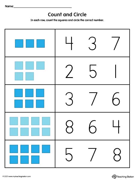 Counting Numbers 1 10 Worksheet Shapes Color MyTeachingStation