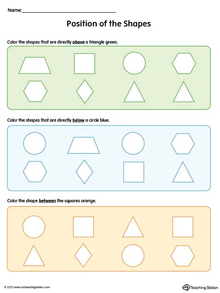 Positional Words Printable Worksheet Above Below Between Color Positional Words Printable Worksheet Above Below Between Color